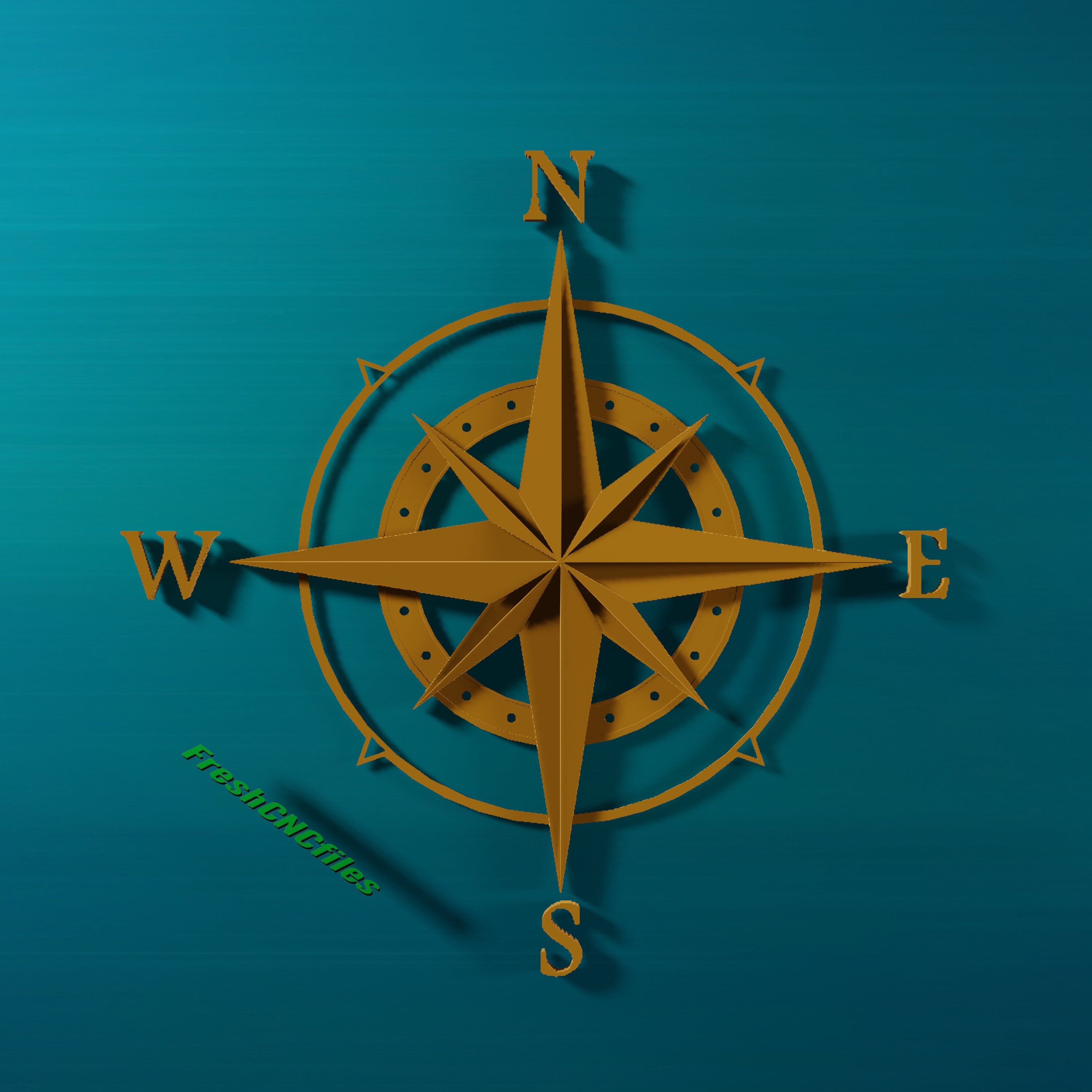 Compass CNC 3D Relief File STL - Etsy