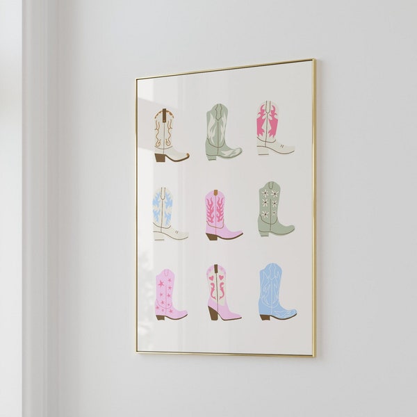 Western Boot Wall Art - Etsy