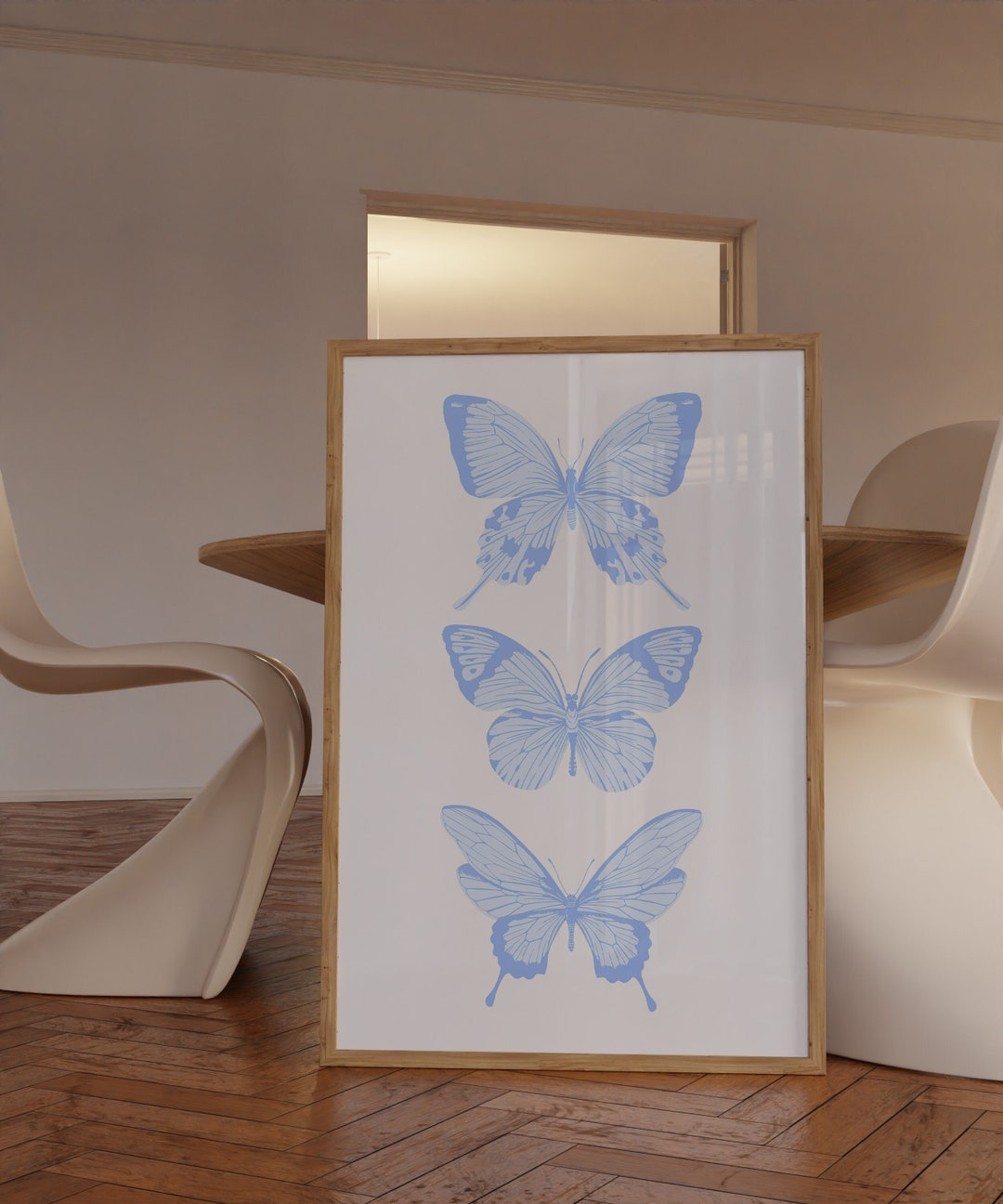Blue Poster Butterfly Wall Art Blue Art Prints Trendy Digital Prints ...