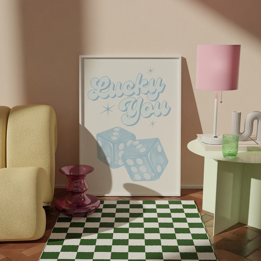 Blue Wall Art Dice Wall Art Preppy Room Decor College Dorm - Etsy