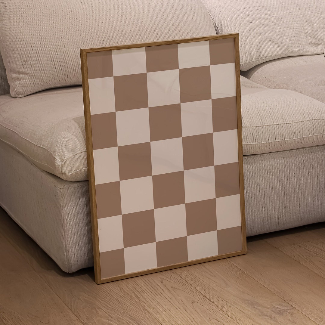 Checkered Wall Art Checkers Poster Funky Wall Decor Trendy Digital ...