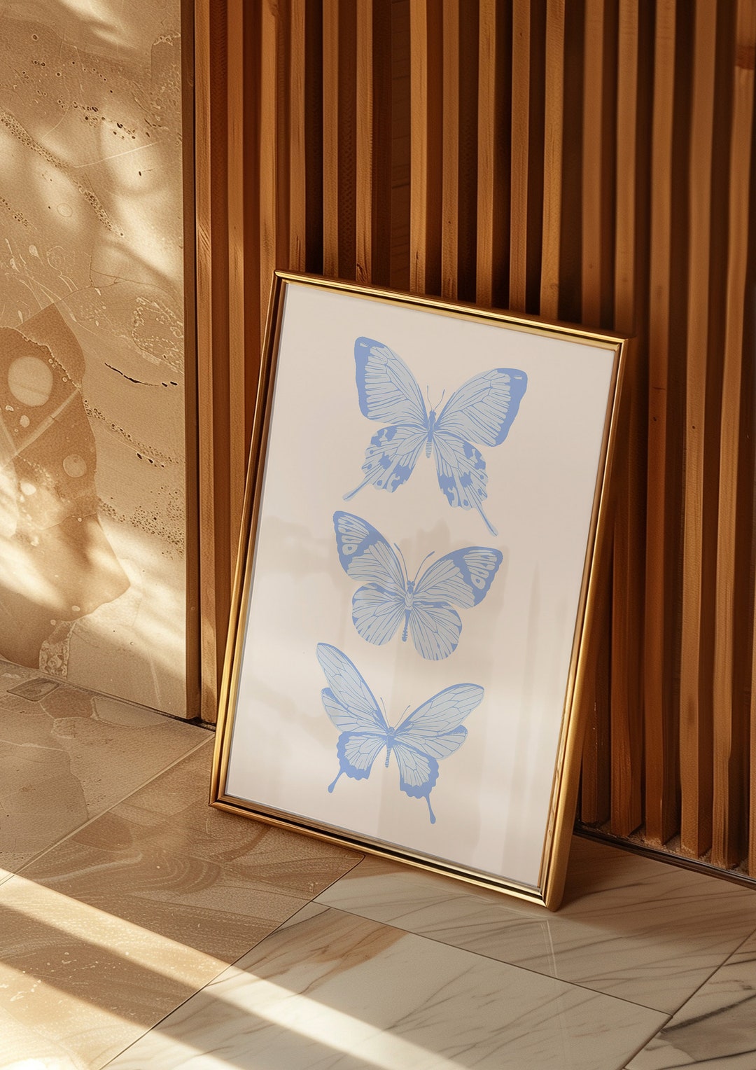 Blue Poster Butterfly Wall Art Blue Art Prints Trendy Digital Prints ...