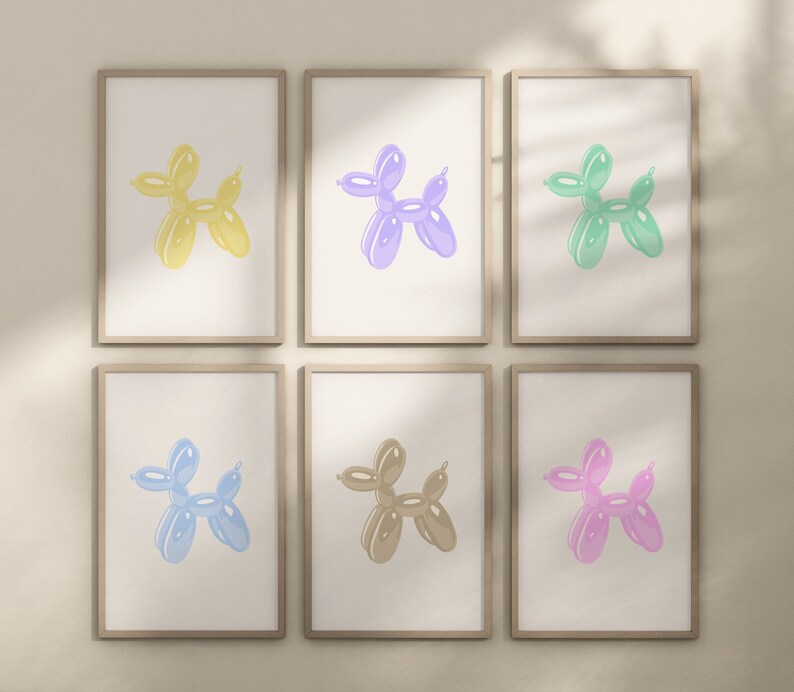 Gallery Wall Set Exhibition Set of 6 Preppy Wall Art Balloon - Etsy