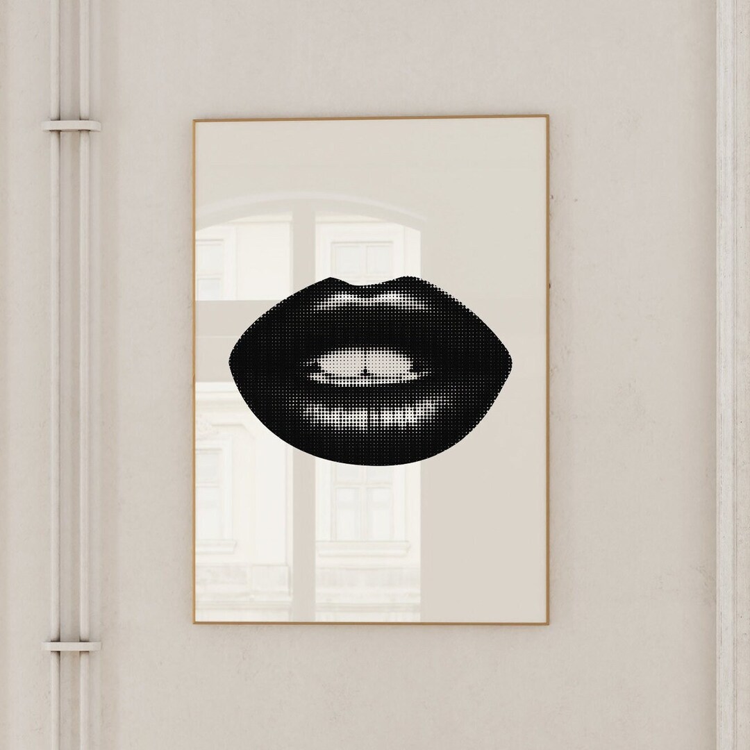 Kiss Lips Wall Art Trendy Poster Lips Print Trendy Digital Prints ...
