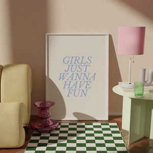 Blue Poster Typography Wall Art Blue Art Prints Trendy Digital - Etsy