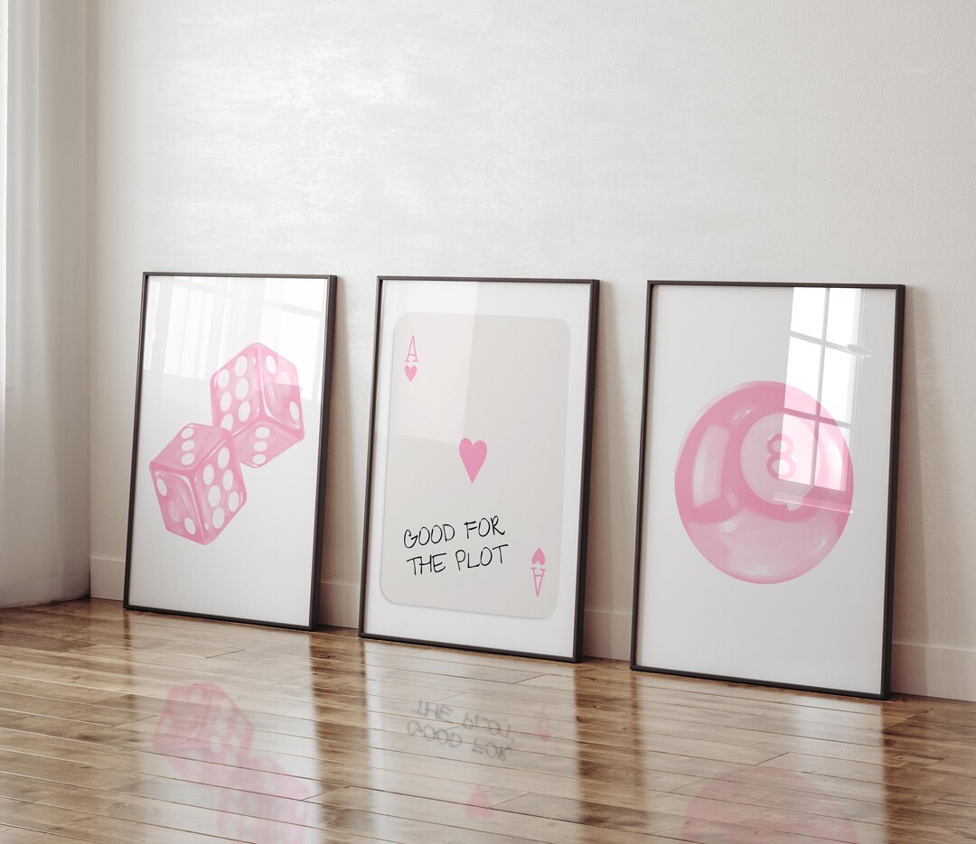 Pink Wall Art Trendy Gallery Wall Set Preppy Aesthetic Prints Wall Set ...