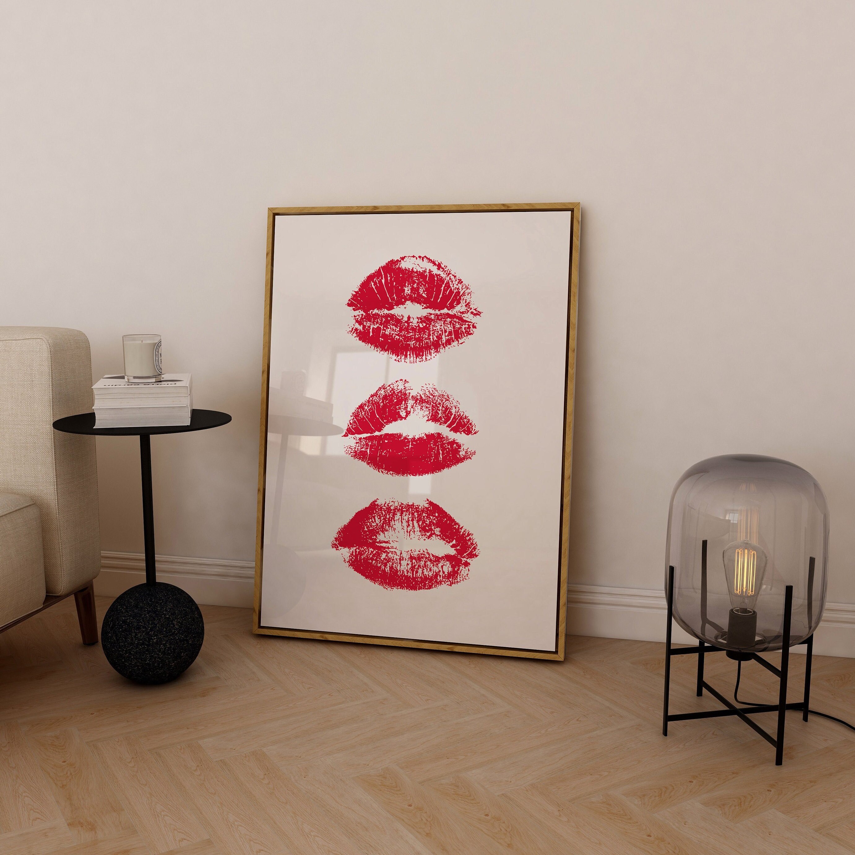 Kiss Lips Wall Art Trendy Wall Art Lips Print Preppy Dorm - Etsy