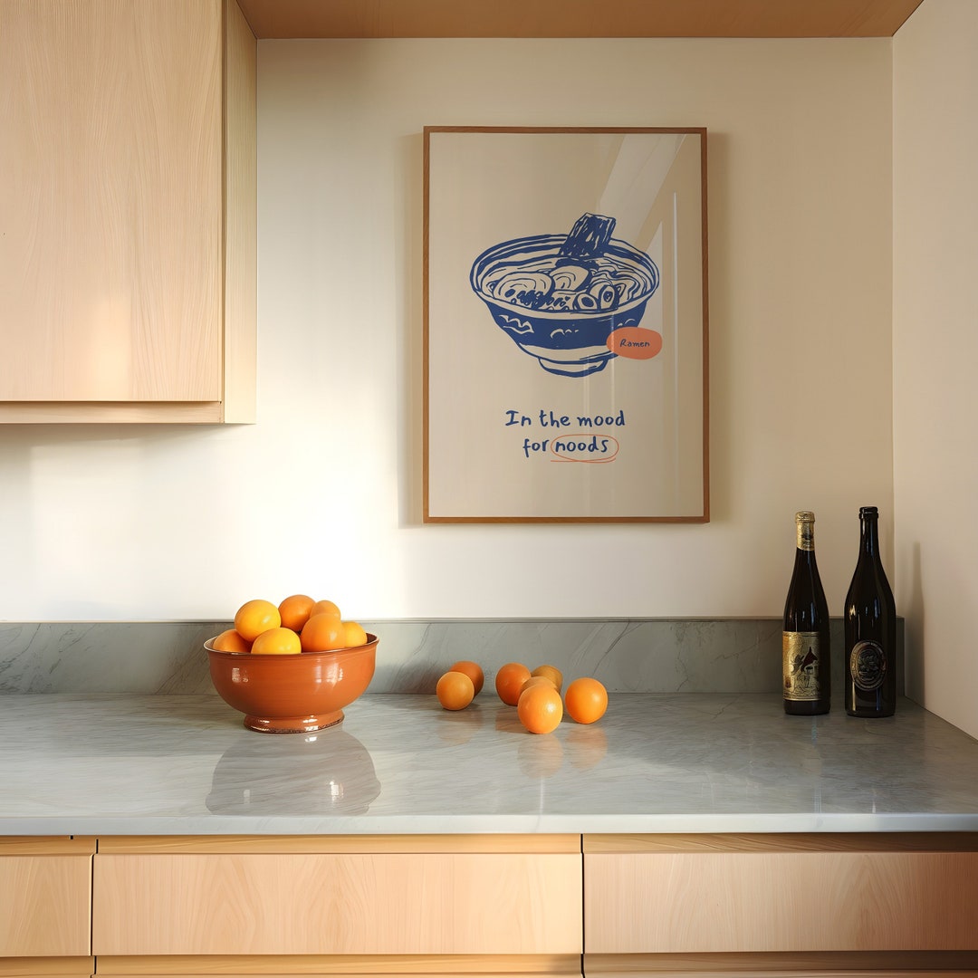 Noodle Wall Art Send Me Noods Poster Ramen Art Print Kitchen Digital ...