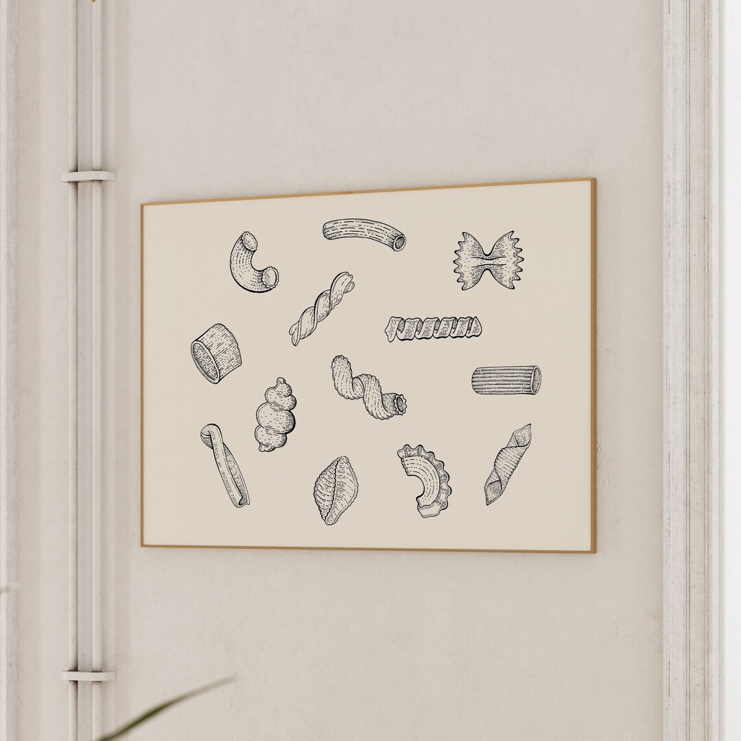 Pasta Varieties Art Print, Kitchen Wall Decor (digital Download) - Etsy