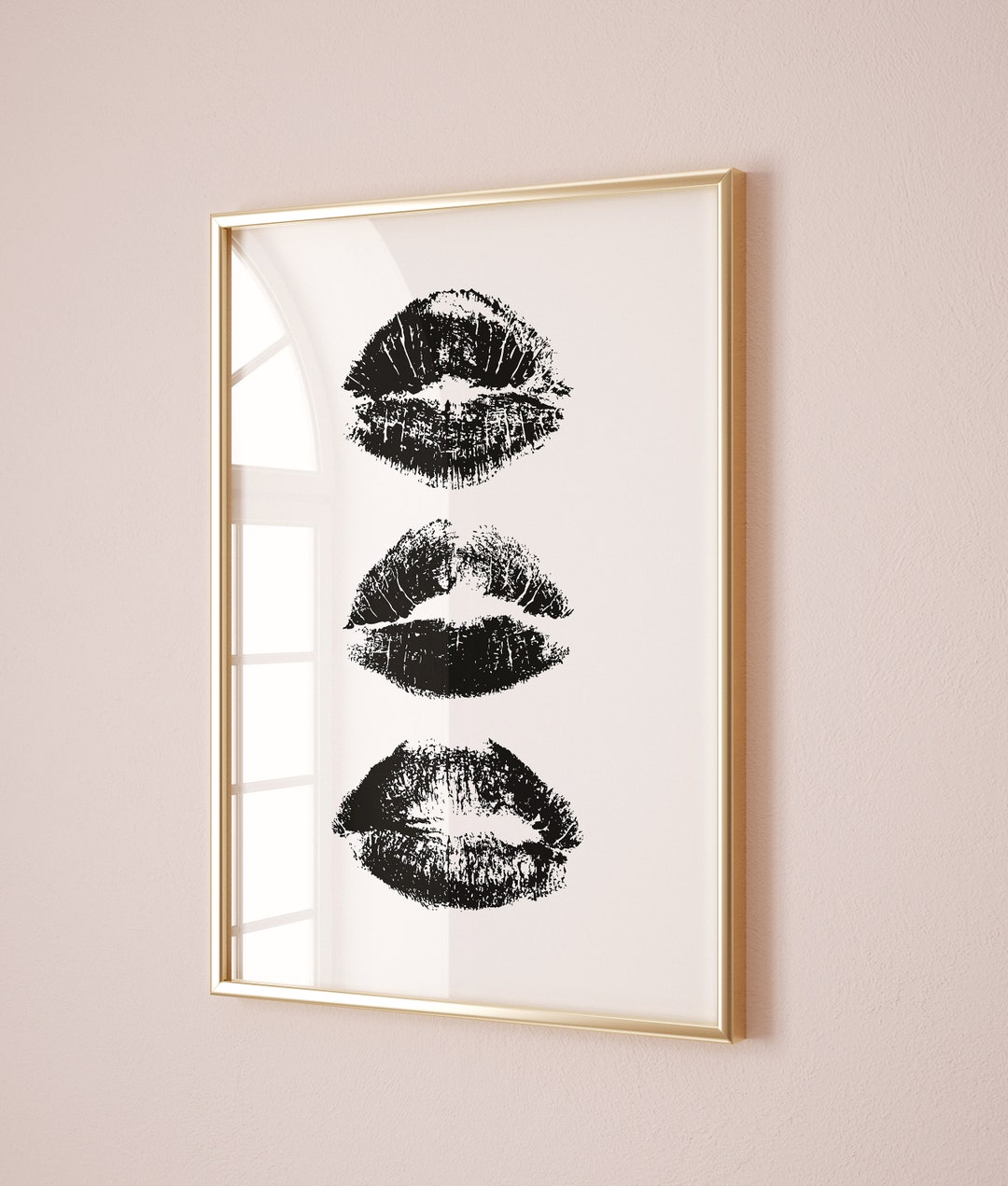 Kiss Lips Wall Art Trendy Poster Lips Print Trendy Digital Prints ...