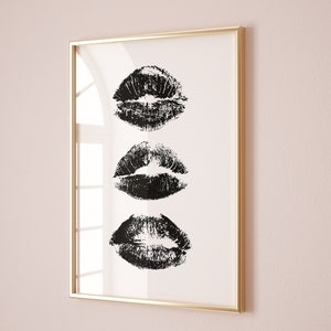 Kiss Lips Wall Art Trendy Poster Lips Print Trendy Digital Prints ...