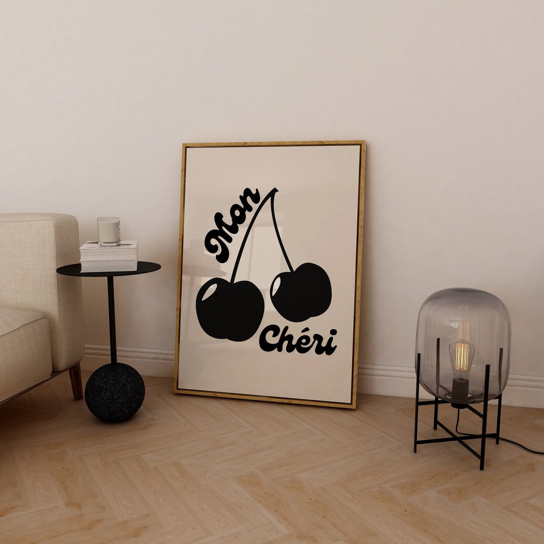 Cherry Wall Art Mon Cheri Wall Art Cherries Poster Trendy Retro Wall ...