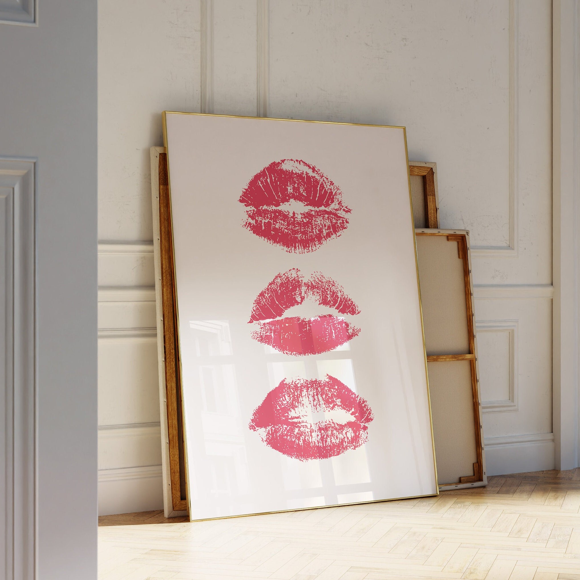 Kiss Lips Wall Art Trendy Wall Art Lips Print Preppy Dorm - Etsy
