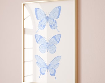 Blue Poster Typography Wall Art Blue Art Prints Trendy Digital Prints ...