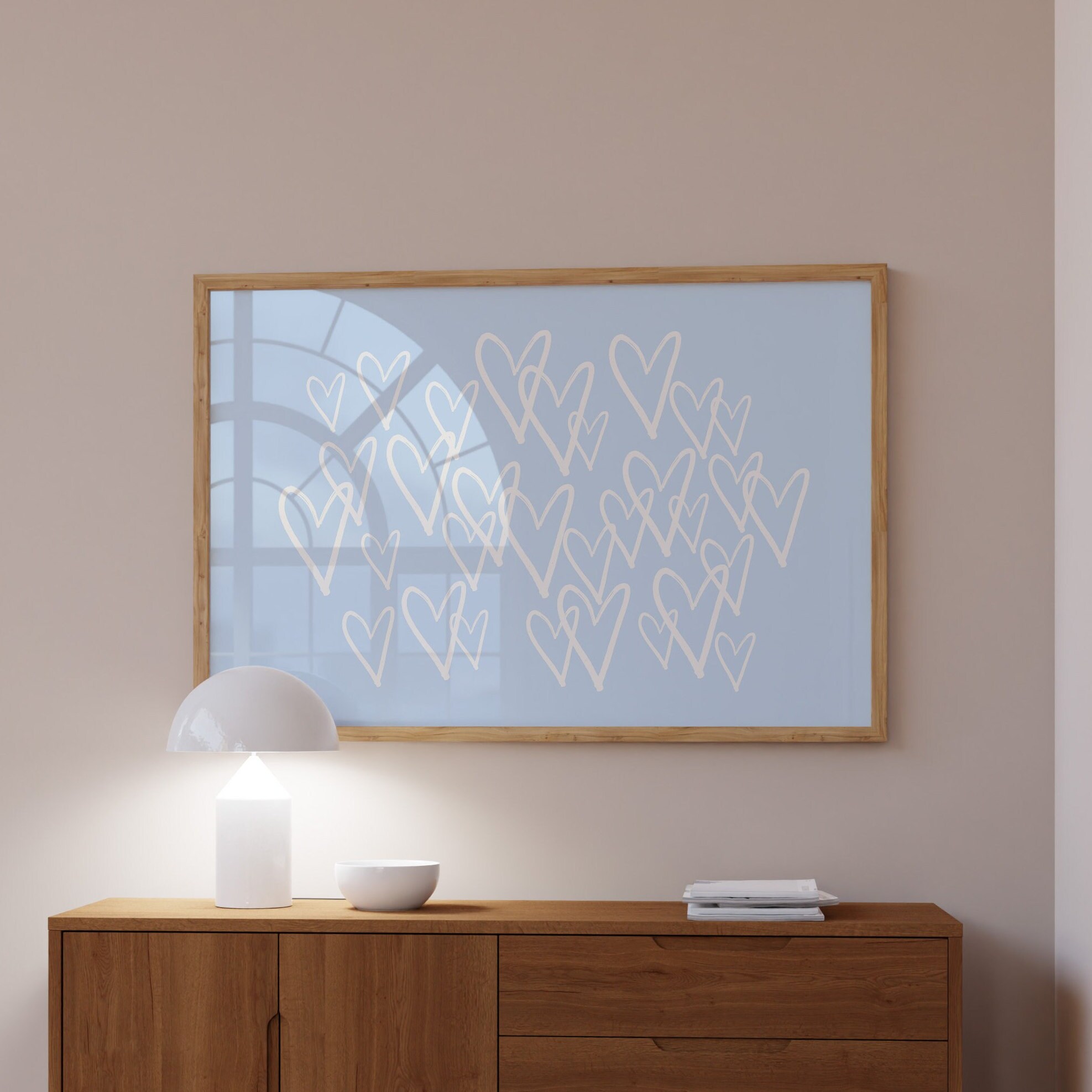 Blue Hearts Wall Art, Trendy Dorm Print (digital Download) - Etsy