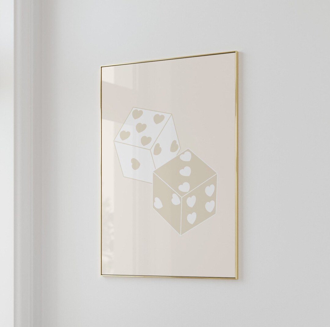 Beige Wall Art Dice Wall Art Preppy Room Decor Cute Apartment Decor ...