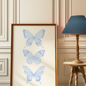 Blue Poster Butterfly Wall Art Blue Art Prints Trendy Digital Prints ...