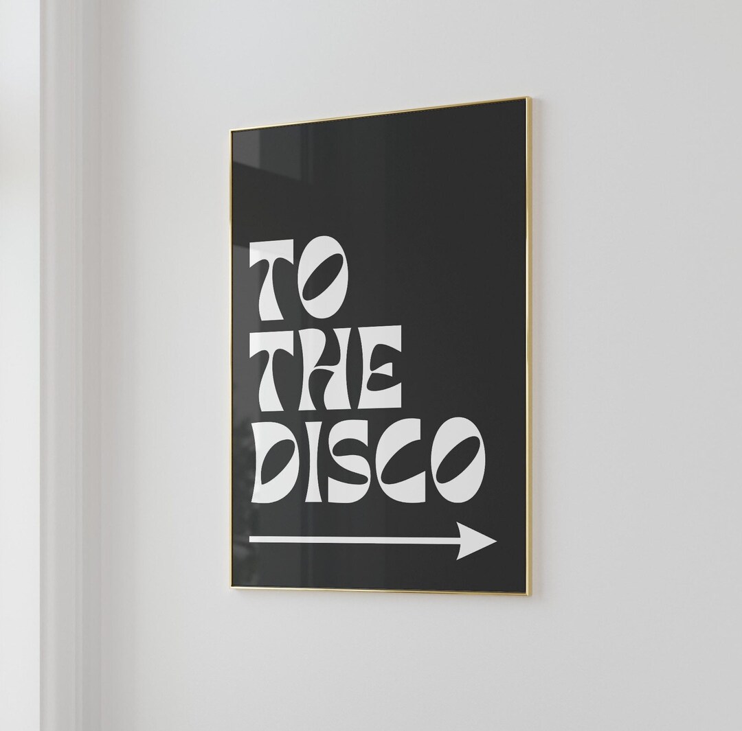 Disco Ball Wall Art Typography Poster Mirror Ball Art Groovy Poster ...