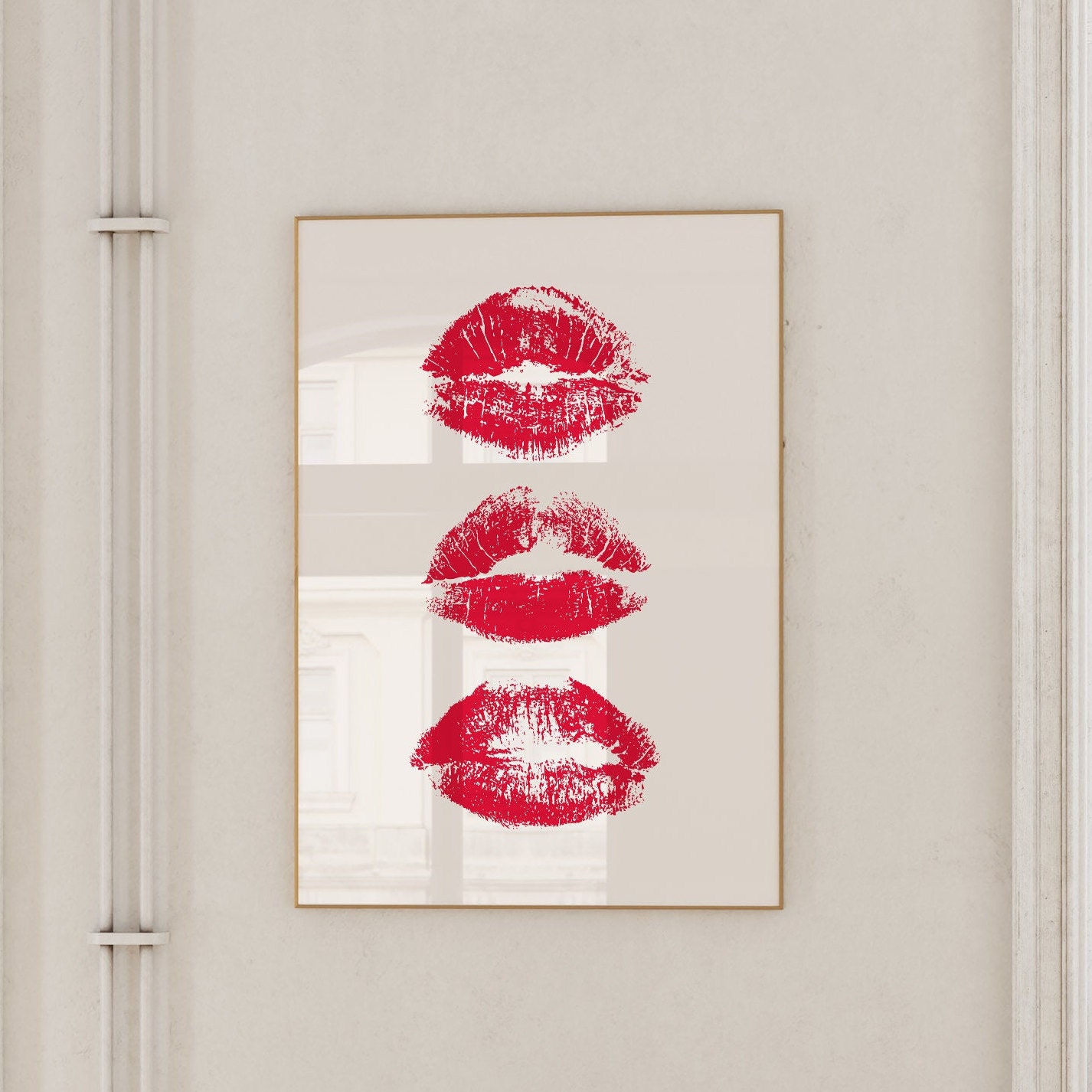 Kiss Lips Wall Art Trendy Wall Art Lips Print Preppy Dorm - Etsy