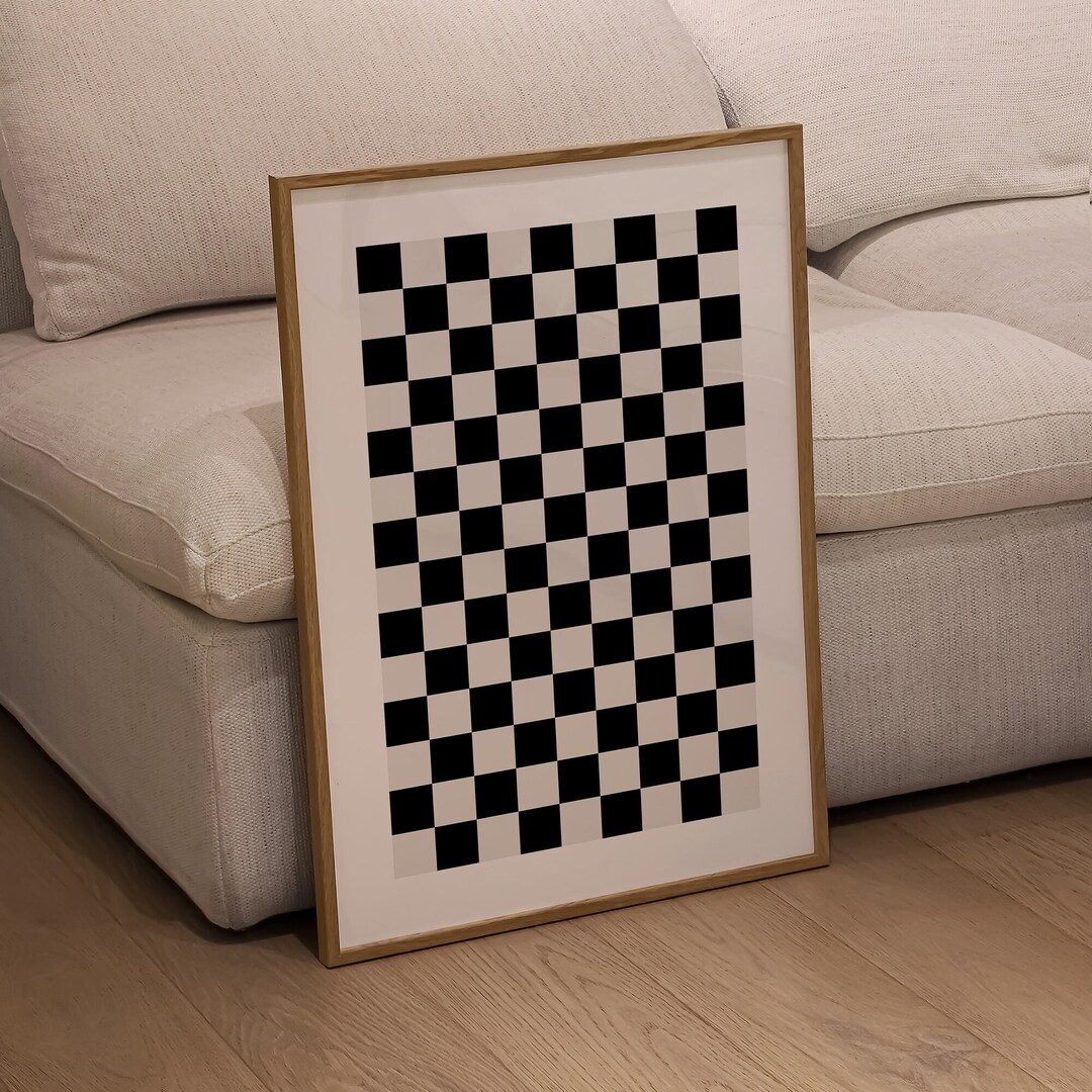 Checkered Wall Art Checkers Funky Aesthetic Wall Decor Trendy Room ...