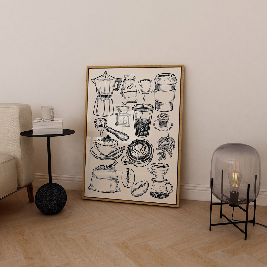 Printable Kitchen Wall Art Coffee Bar Art Prints Kitchen Digital Prints ...