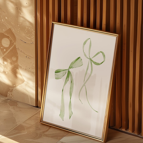 Green Bow Wall Prints - Etsy