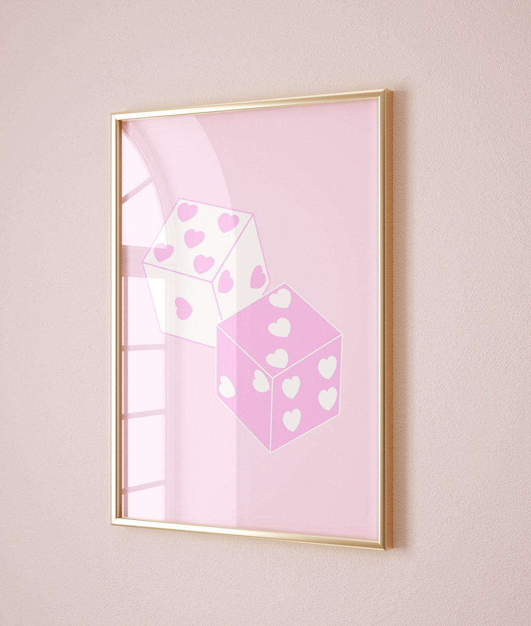 Pink Wall Art Dice Wall Art Trendy Art Prints Aesthetic Poster Pink ...