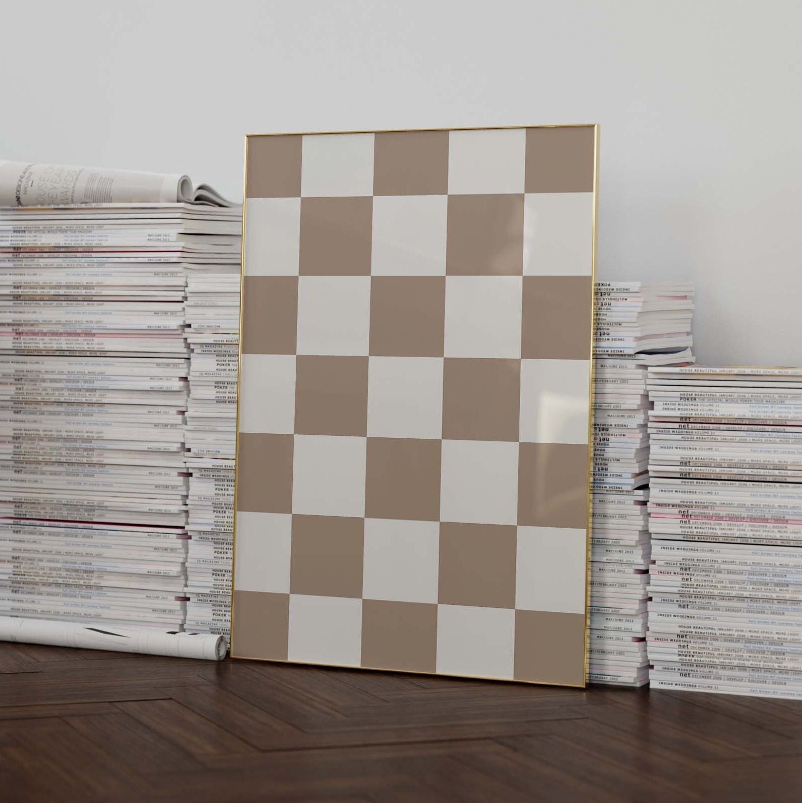 Checkered Wall Art Checkers Poster Funky Wall Decor Trendy - Etsy