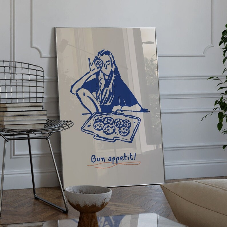 Bon Appetit Wall Art Kitchen Printable Retro Kitchen Print - Etsy