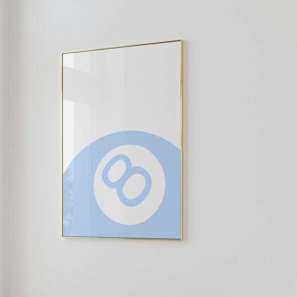 Blue 8 Ball Poster - Etsy UK
