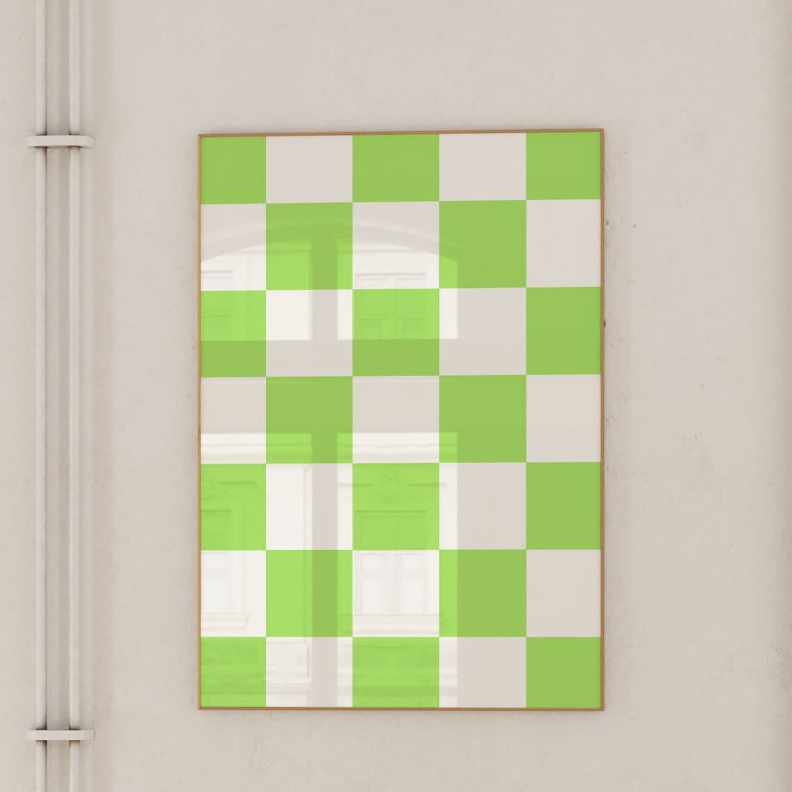 Checkered Poster Checkered Wall Art Funky Poster Checker Room - Etsy