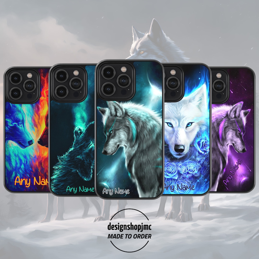 Custom Wolf Phone Case Print for iPhone 15 14 13 12 11 X XR XS Pro Max ...