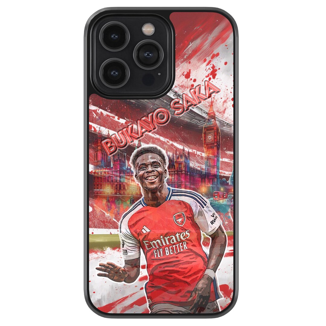 Arsenal Fan Art Bukayo Saka Phone Case, Saka Cover for iPhone 16 15 14 ...