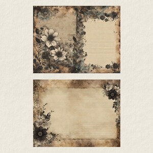 Dark Grunge Florals Junk Journal Kit | Vintage Digital Paper for ...
