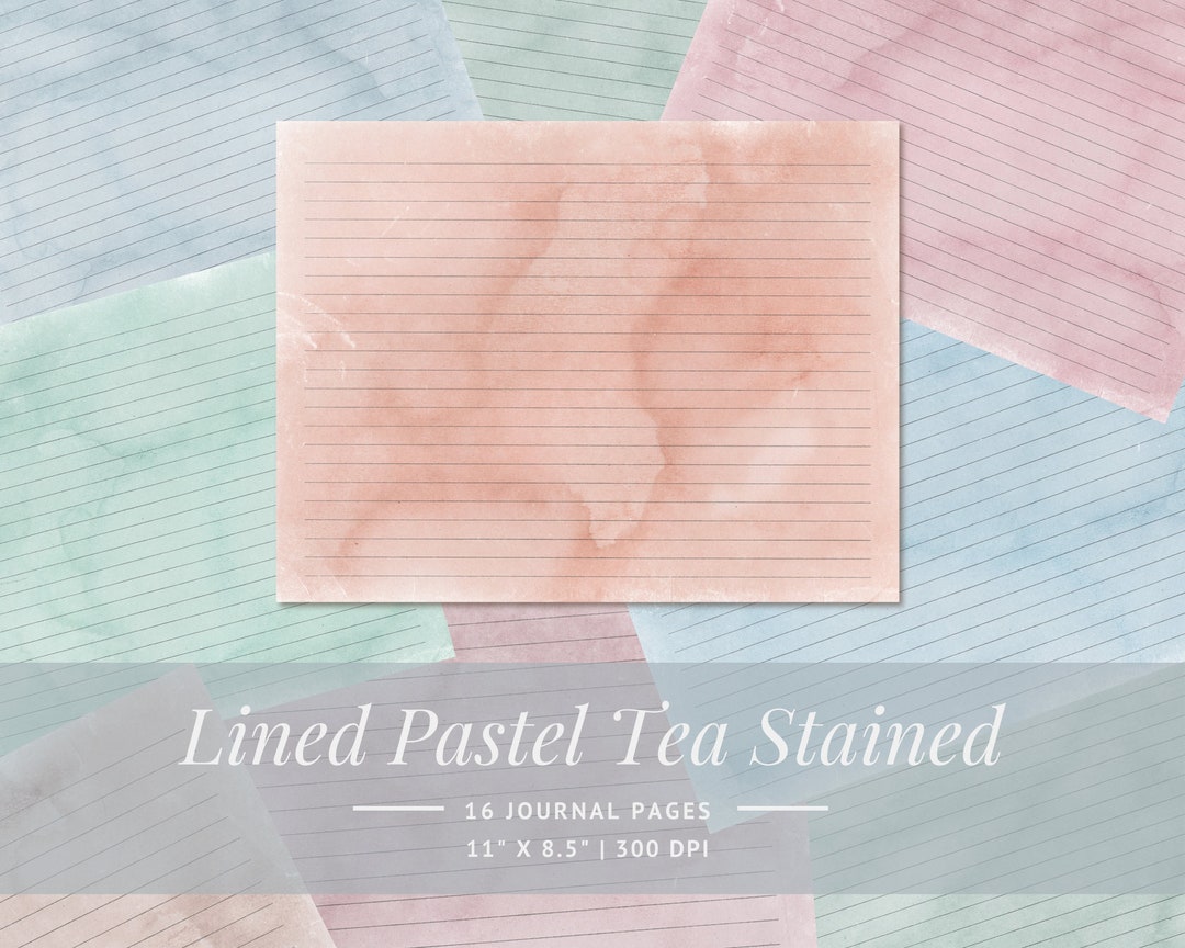 Lined Pastel Junk Journal Kit | Vintage Digital Paper for Scrapbooking ...