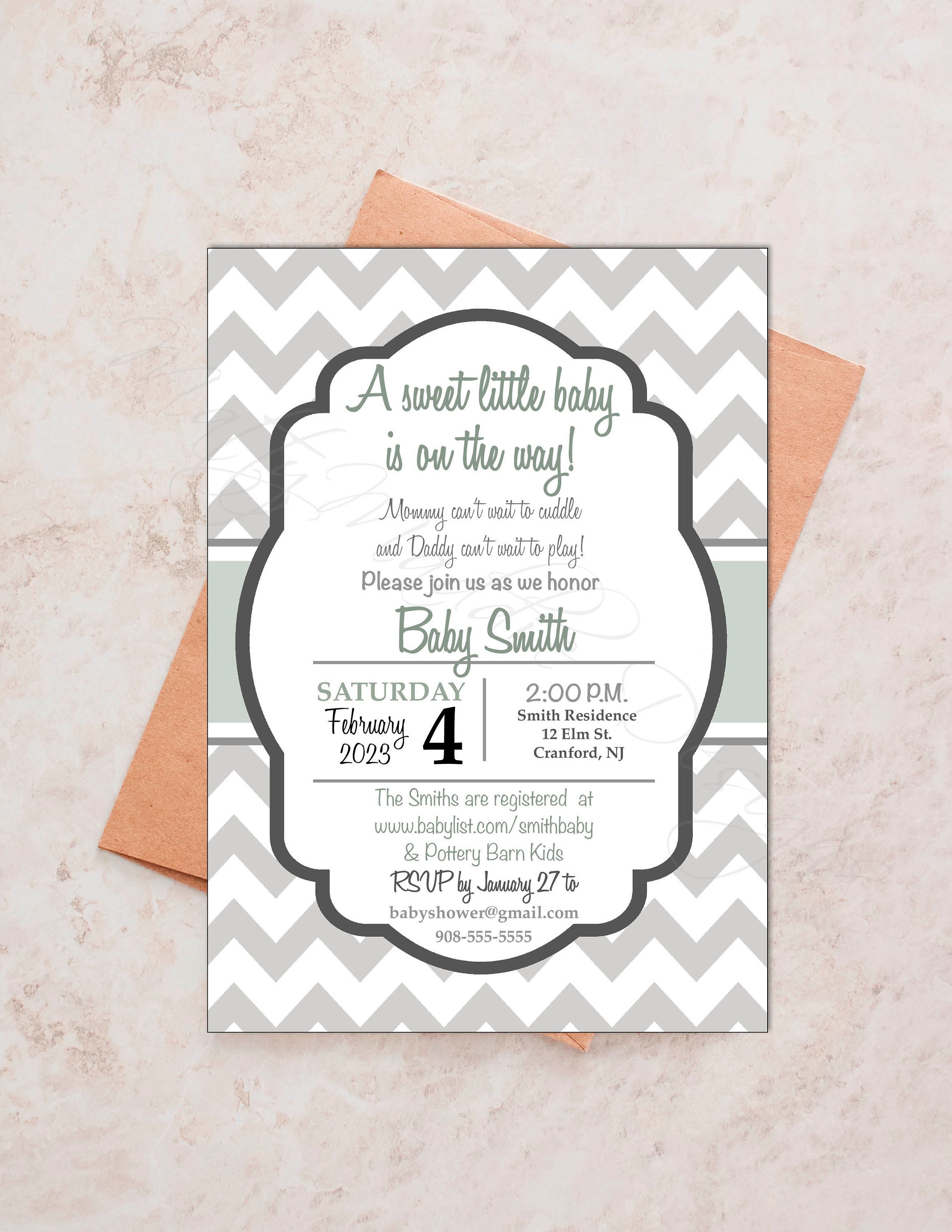 Chevron Baby Shower Bundle, Baby Shower Printables, Chevron Pattern ...