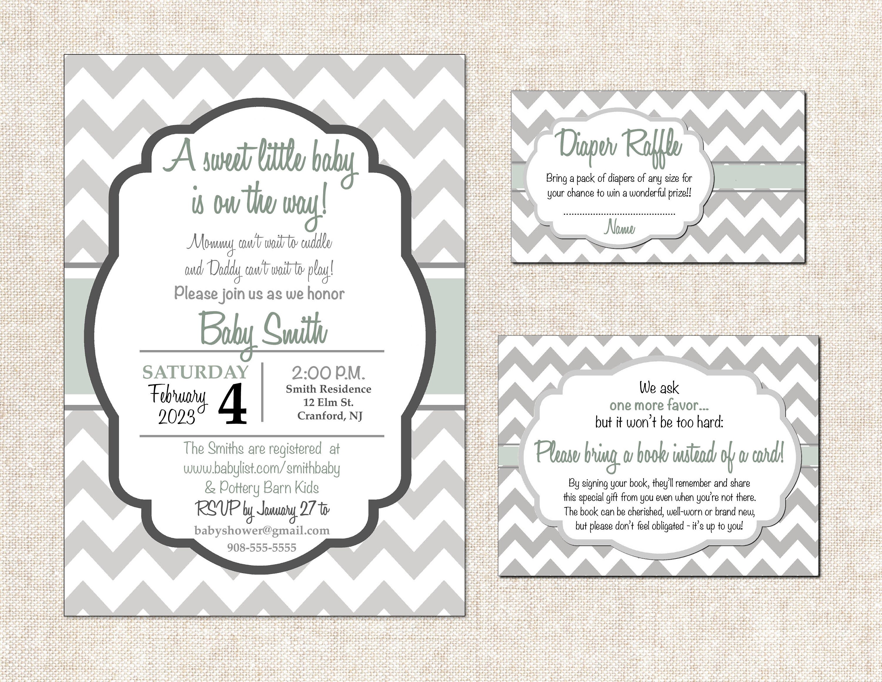Chevron Baby Shower Bundle, Baby Shower Printables, Chevron Pattern ...