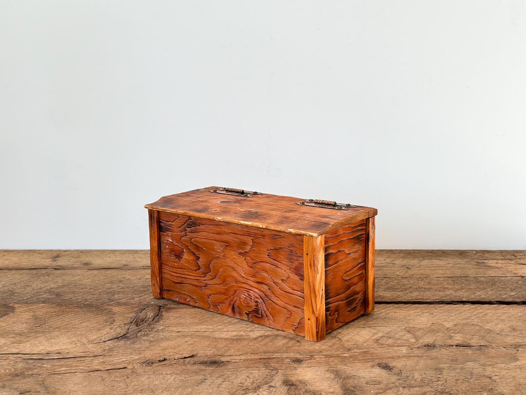 Vintage Hand-made Trinket Box, or Mail Box, With Hammered Copper Hinges ...