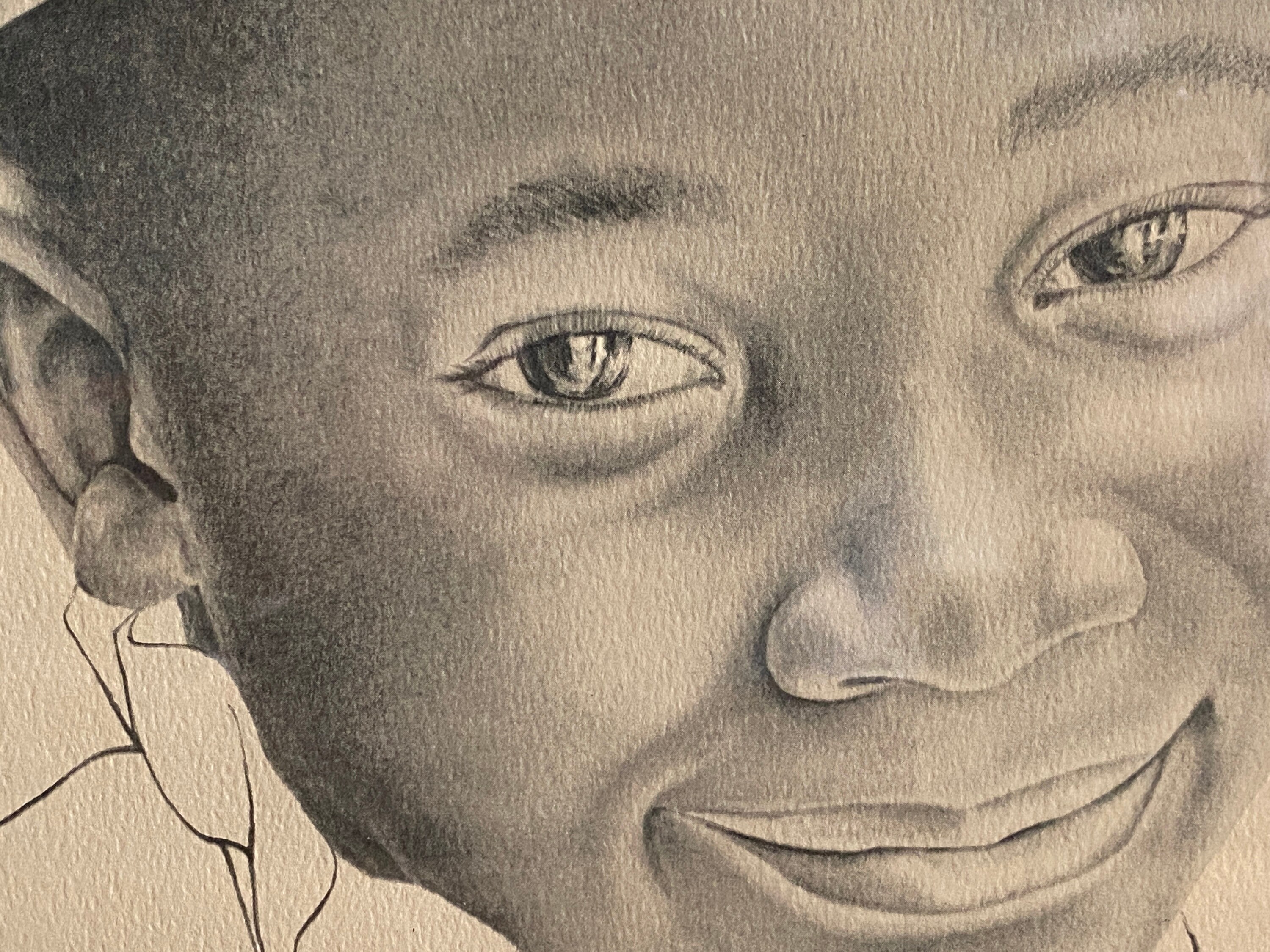 Vintage Lithograph Print of a Young Girl With a Big Bow in Her Hair ...