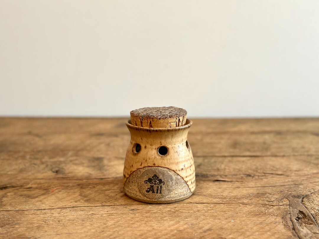 Vintage Stoneware Garlic Keep, Labeled 'ail' (garlic in French), Studio ...