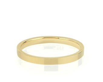 Flat 2mm Gold Ring - Etsy