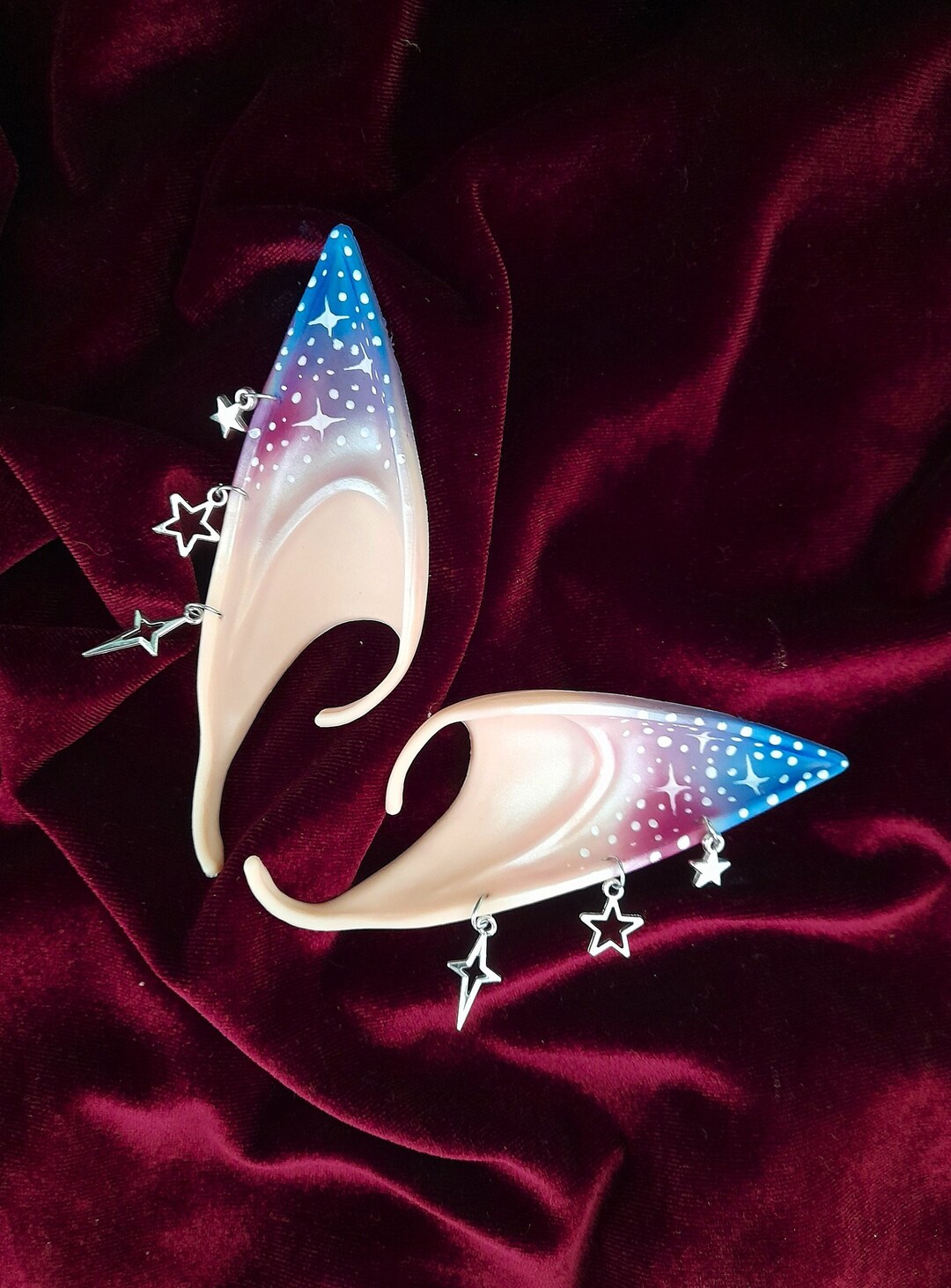 Customised Elf Ears for Renfaire Blue Galaxy Purple Elf Ears for ...