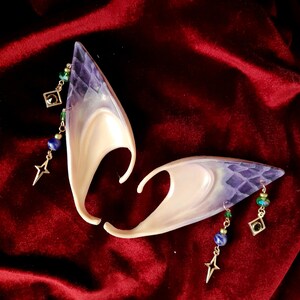 Customised Elf Ears for Renfaire Purple Dragon Elf Ears Fae Cosplay Elf ...
