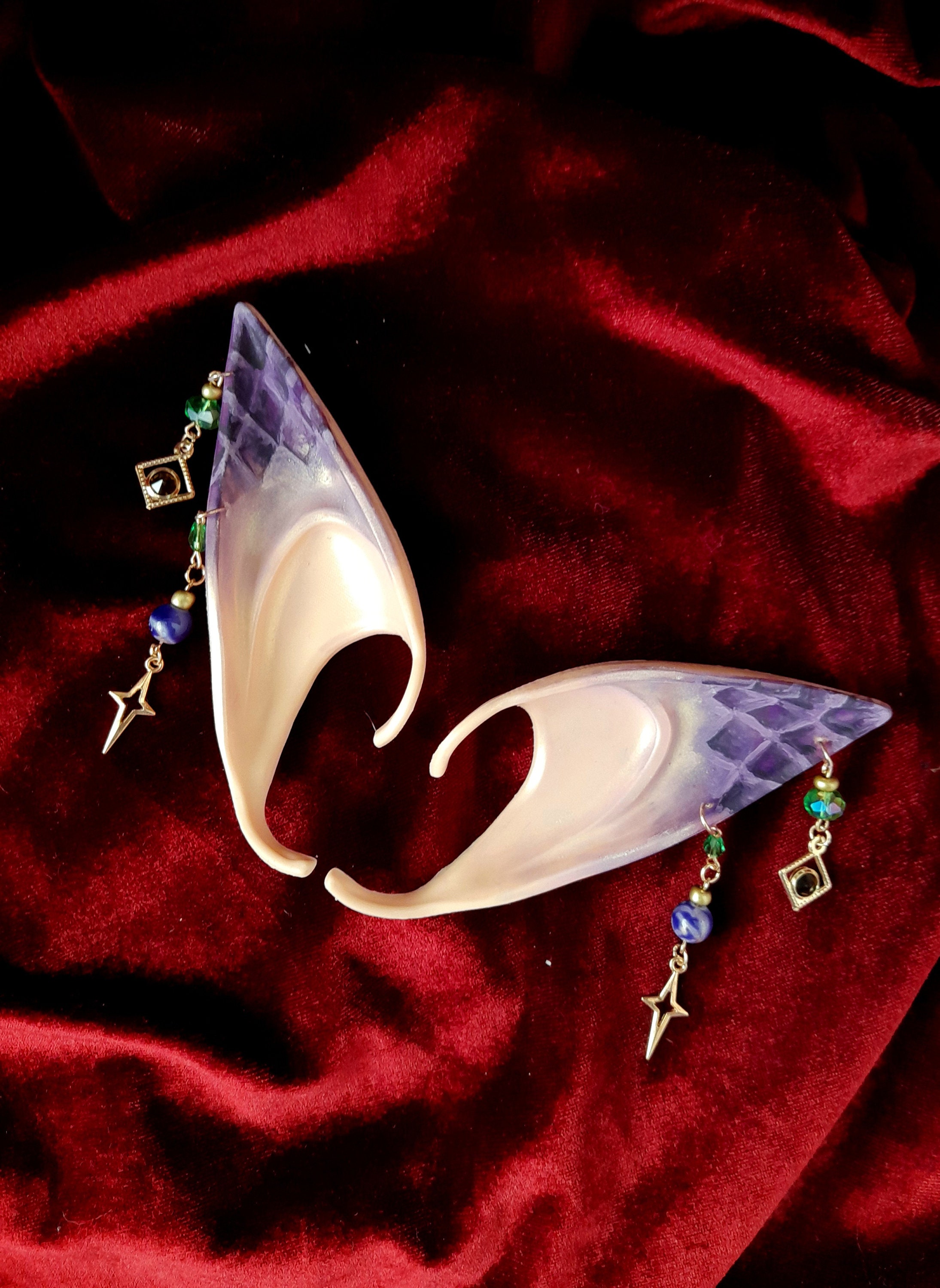 Customised Elf Ears for Renfaire Purple Dragon Elf Ears Fae Cosplay Elf Ears Custom Made ...