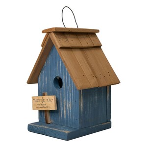 Amish Made Blue Nestle Inn Bird House - Etsy