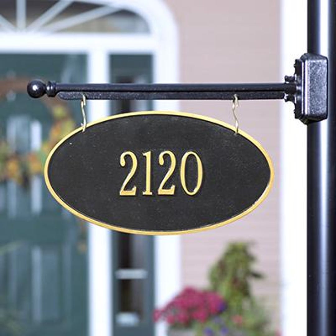Two-sided Hanging Address Sign Oval - Etsy