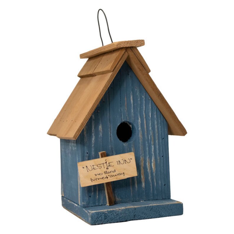 Amish Made Blue Nestle Inn Bird House - Etsy