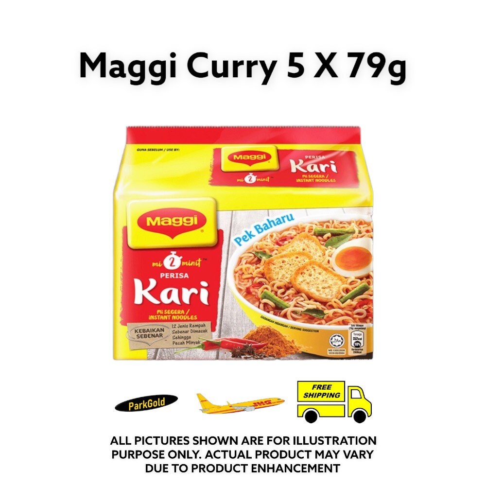 Maggi Curry (5 X 79g) Instant Noodles Lunch Dinner Snack Gift for Kids ...
