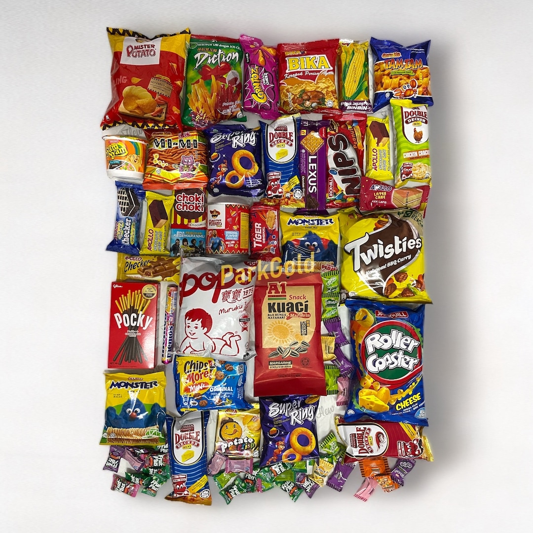 Asian Snacks Box 50pcs Malaysian Japanese Korean Chinese Thailand Asian ...