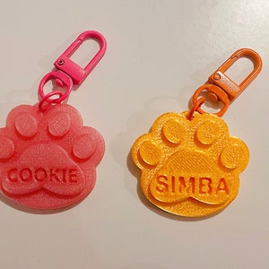 Paw Name Tag, Personalised Pet Tag, Customized Dog Tag,cat Tag, 3d ...